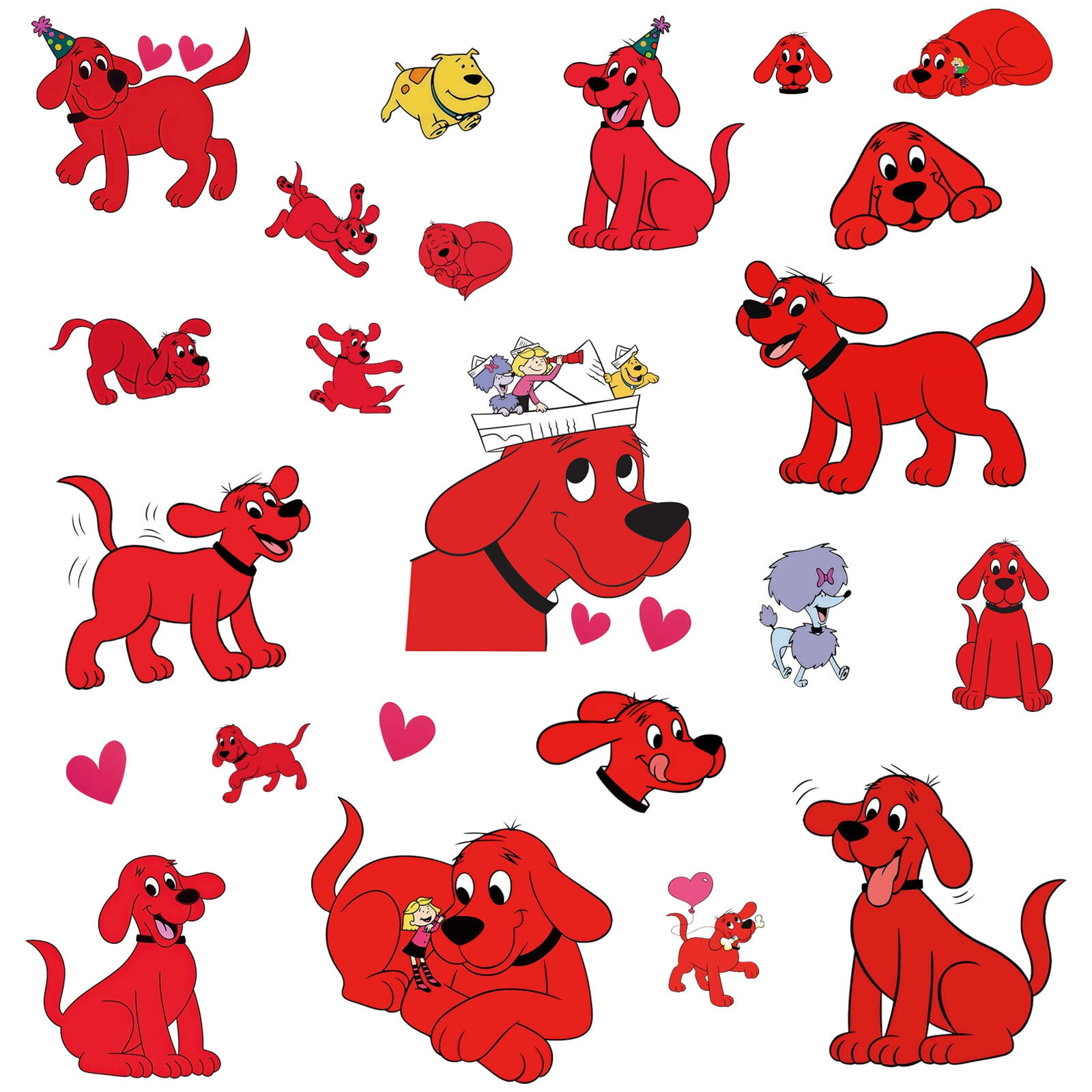 27 Pcs For Clifford the Big Red Dog Theme Wall Stickers,DIY Wall ...
