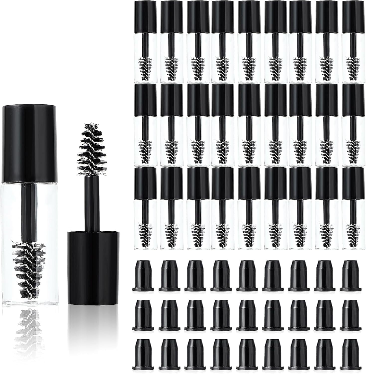 27 Pcs Empty Mascara Tube And Wand, 3ml Mini Eyelash Cream Clear ...