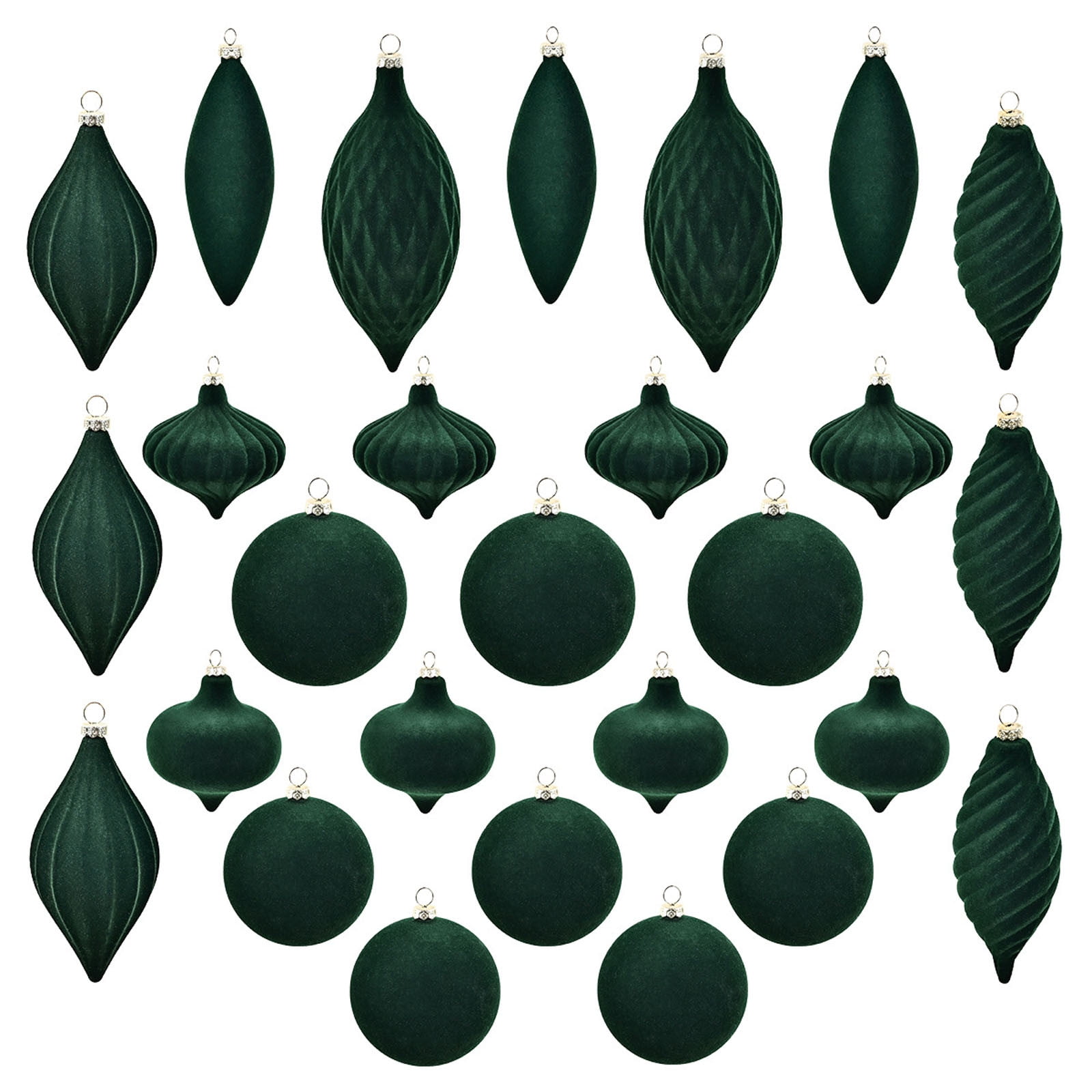 27 Pcs Flocking Christmas Ball Ornaments Plastic Xmas Tree Decorative ...