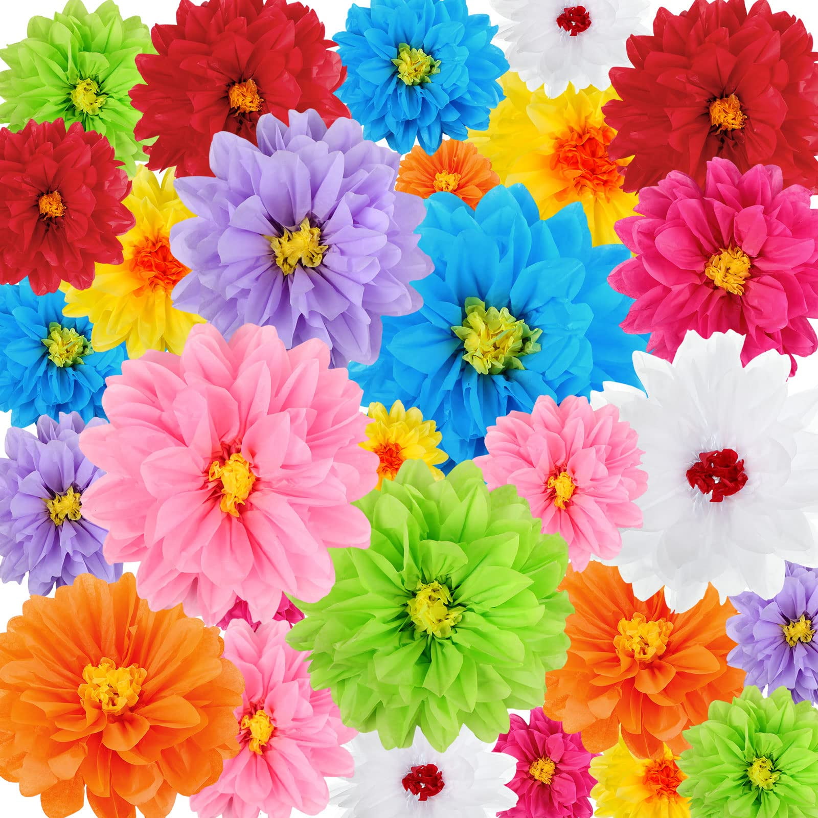 27 Pcs Mexican Flowers DHF10 Party Decoration Fiesta Tissue Paper ...