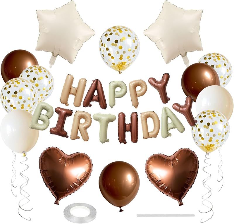 27 Pcs Red Birthday Decorations, 3D Foil Red Happy Birthday Balloon ...
