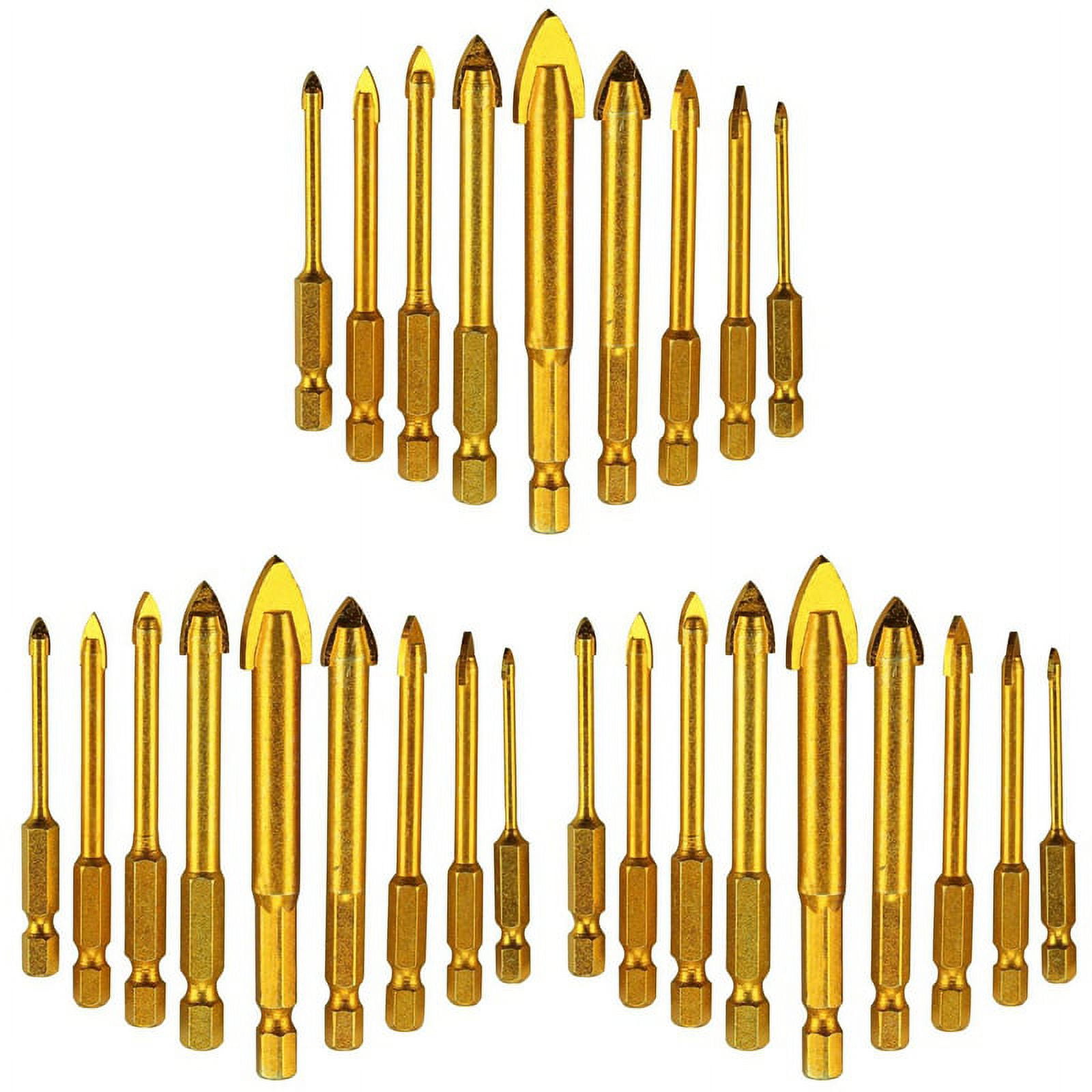 27 Pcs Tile Drill Ceramic Drill Glass Drill Bits Set Hexagon Tile Drill ...