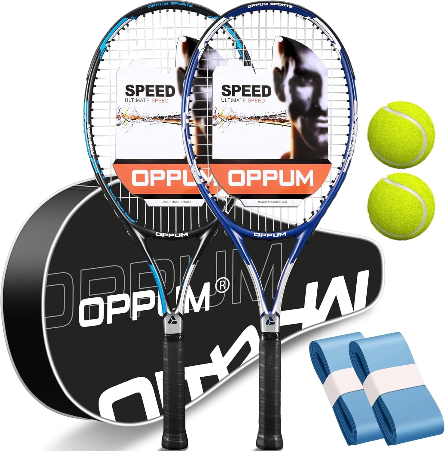 27" Pro Tennis Rackets (2-Pack), Lightweight, Durable Strings, Ideal ...