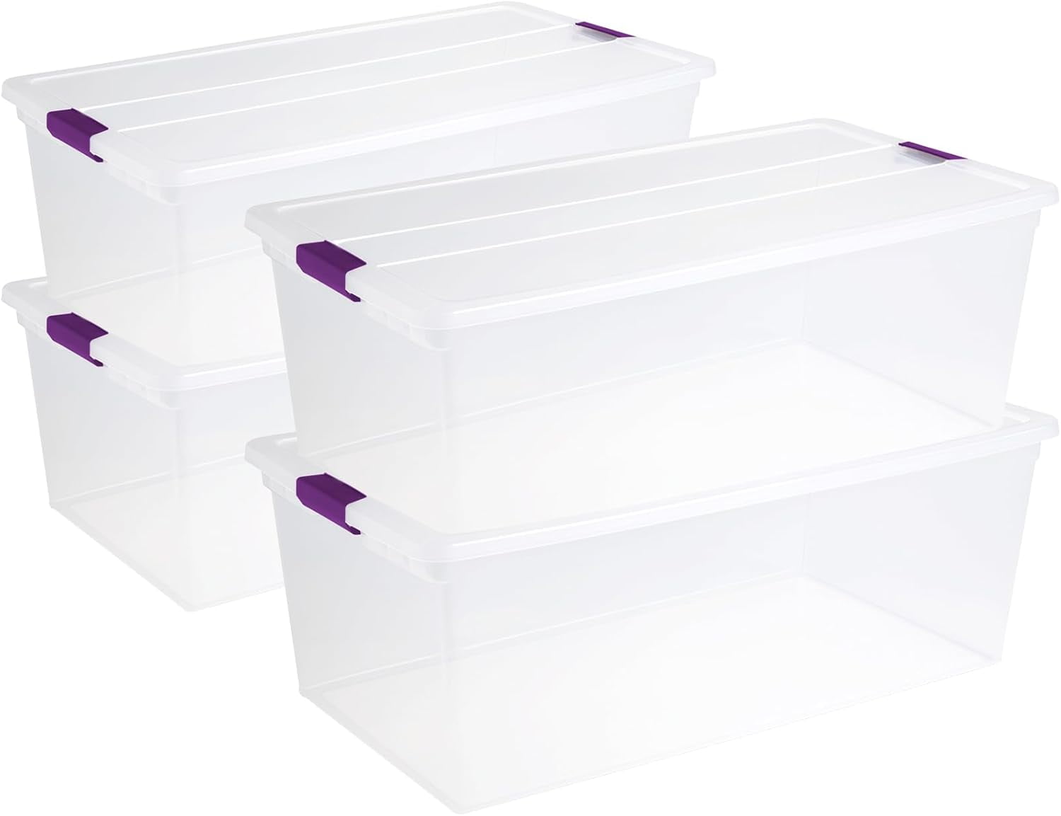 27 Qt ClearView Latch Storage Box Stackable Bin with Latching Lid ...