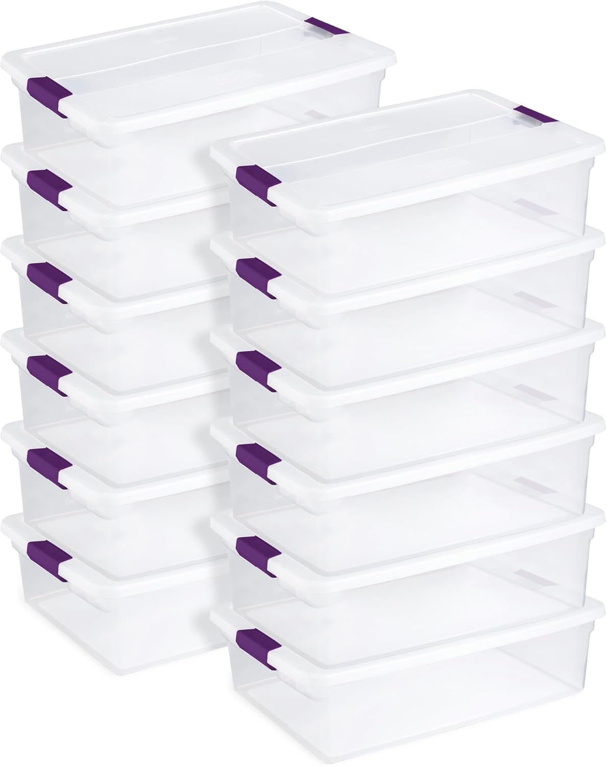 27 Qt ClearView Latch Storage Box Stackable Bin with Latching Lid ...