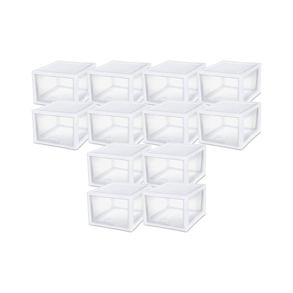 27 Qt Stacking Storage Drawer, Stackable Plastic Bin Drawer for ...