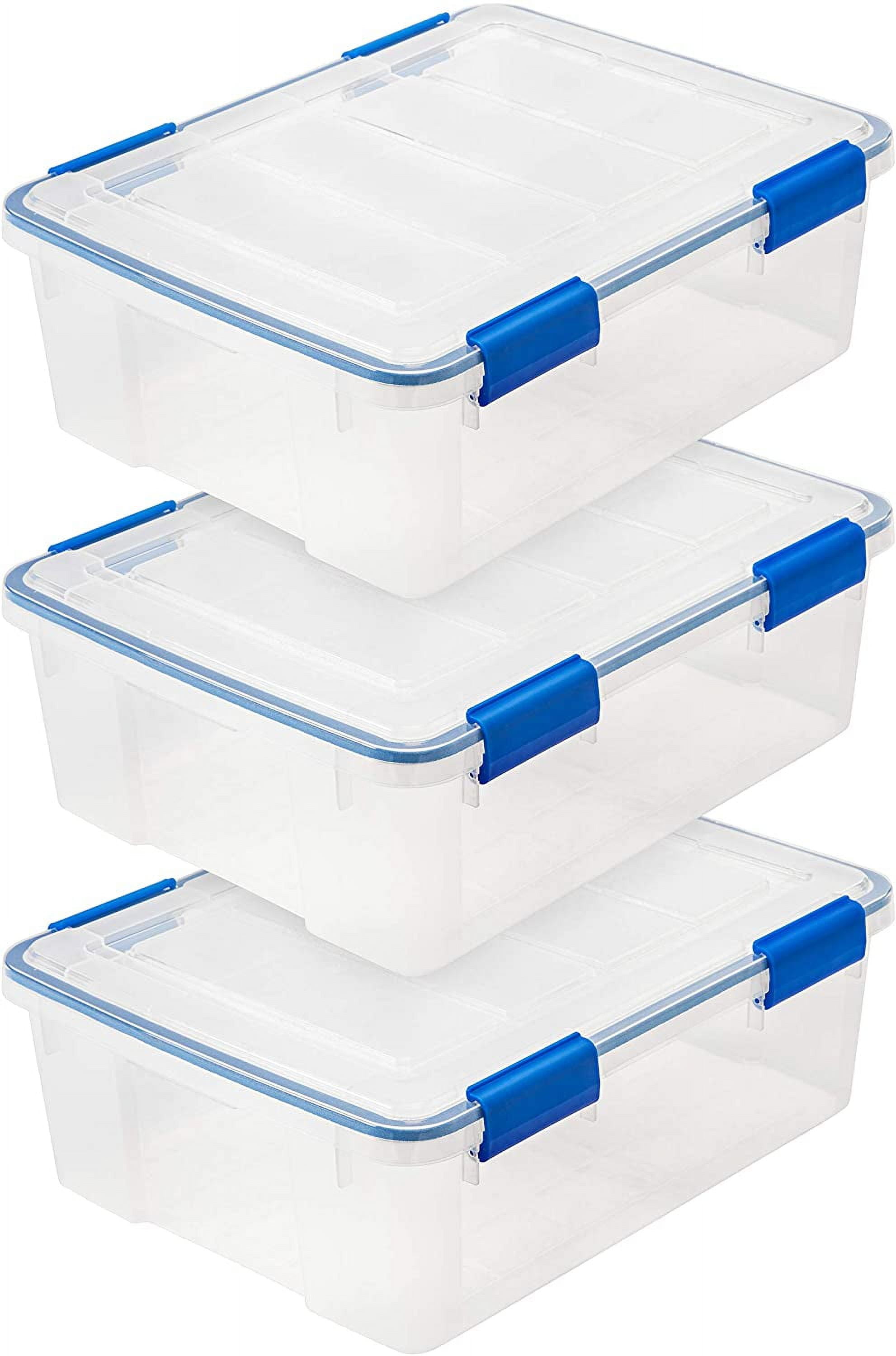 27 Qt Storage Bins with Lids, 3 Pack, BPA-Free Plastic Gasket Box with ...