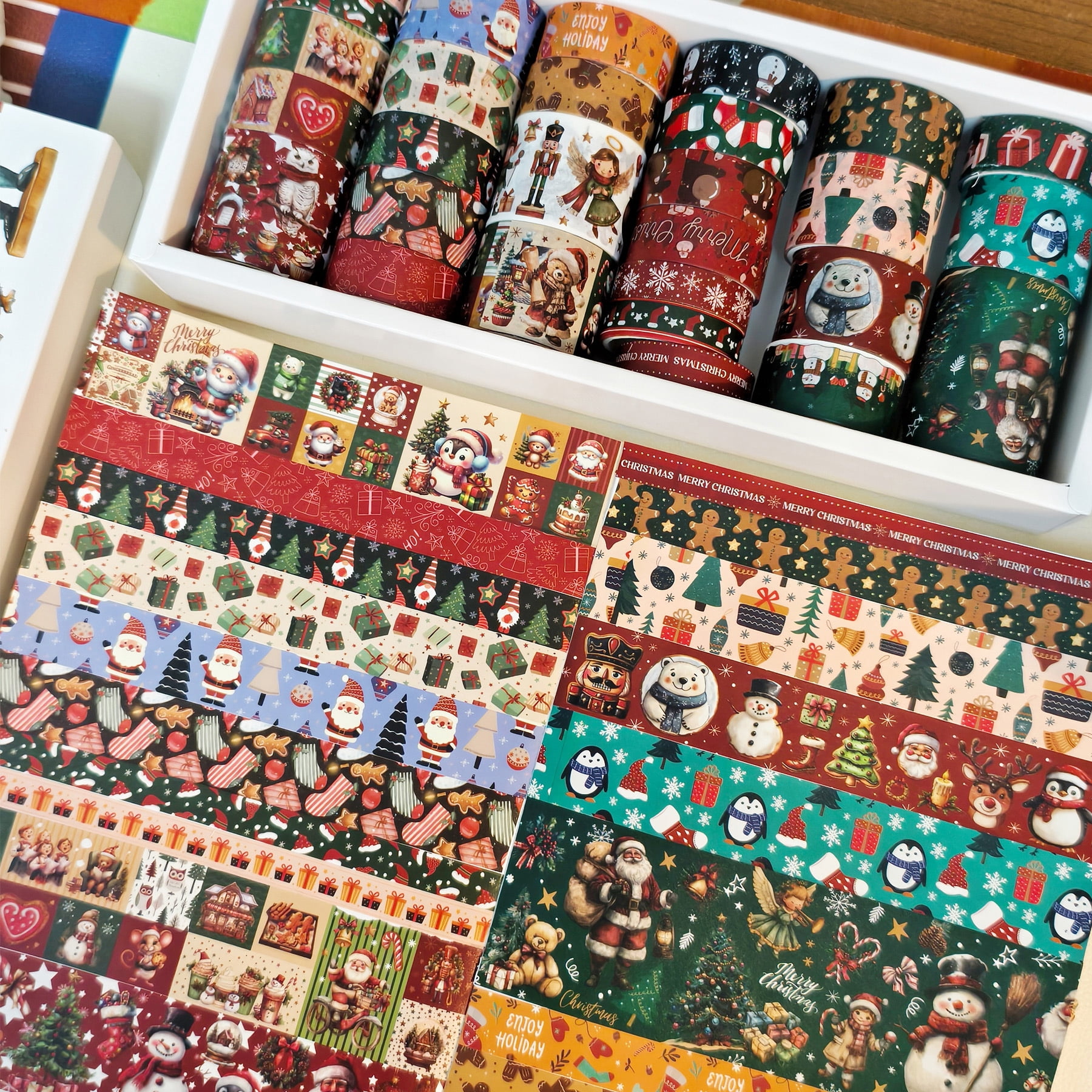27 Rolls Christmas Washi Tape Set - Holiday Pattern Decorative Tapes ...