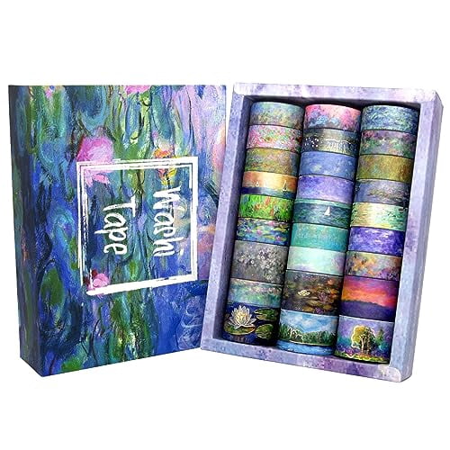 27 Rolls Washi Tape Set - Monet Gold Foil Vintage Decorative Masking ...
