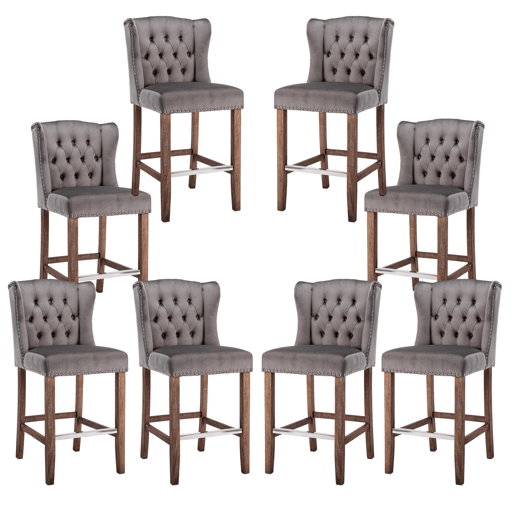 27" Seat Height Bar Stools, Counter Height Upholstered Barstools with ...