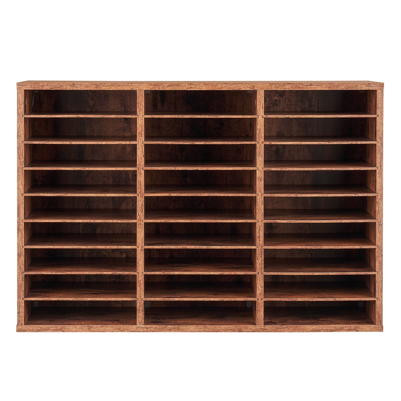 27-Section Adjustable Mail Sorter, Wood Grain Document Organizer for ...