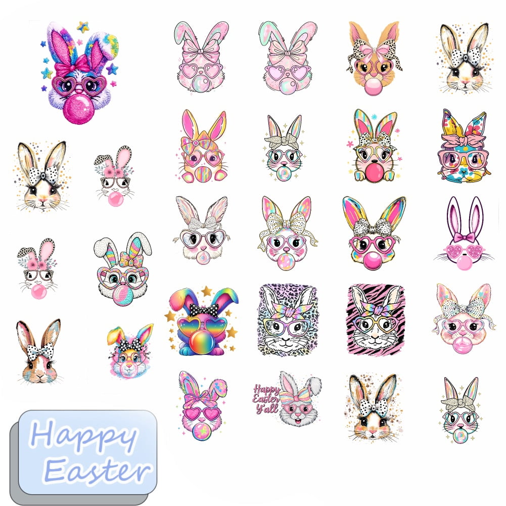 27 Sheets Easter Iron On Transfers, DTF Transfer Ready to Press for T ...