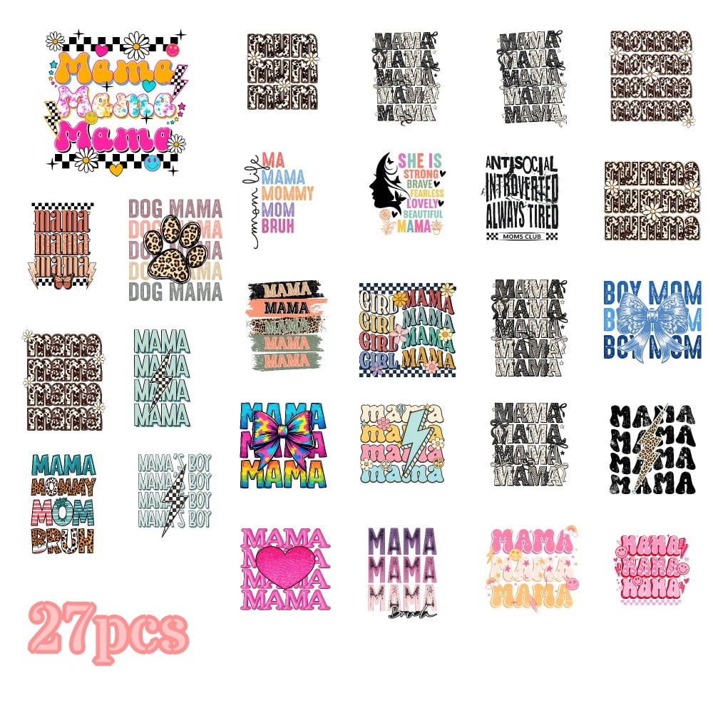 27 Sheets Mother's Day Iron On Transfers, DTF Transfer Ready to Press ...
