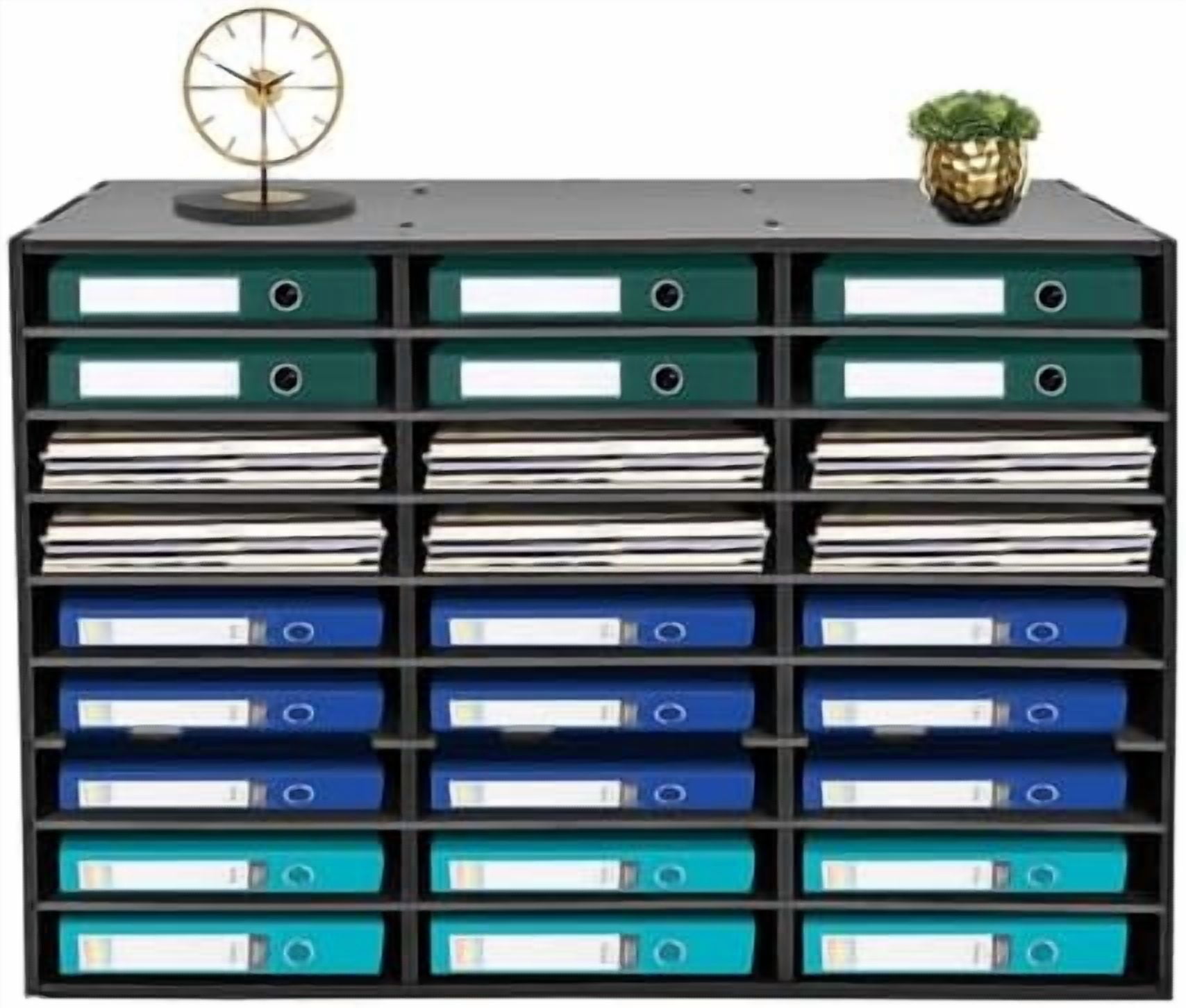 27 Slots Desktop File Sorter 27-Compartment Literature Organizer Mail ...