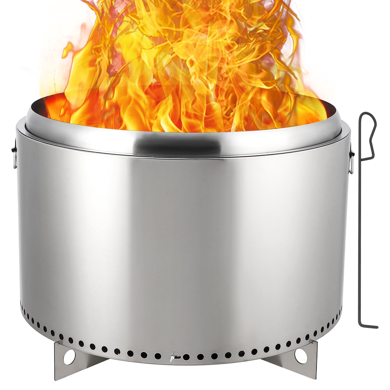 27" Smokeless Fire Pit with Adjustable Airflow, 304 Stainless Steel ...