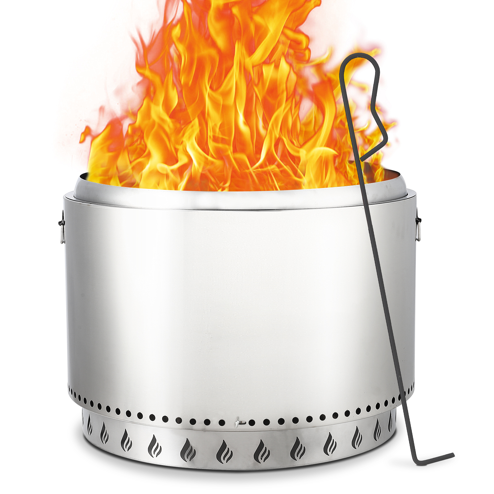 27" Smokeless Fire Pit with Adjustable Airflow, 304 Stainless Steel ...