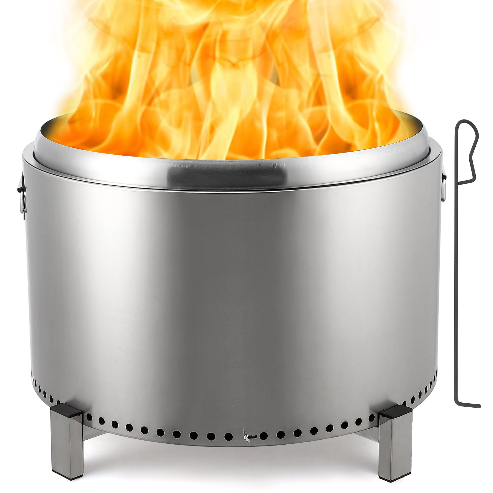 27" Smokeless Fire Pit with Adjustable Airflow, 304 Stainless Steel ...