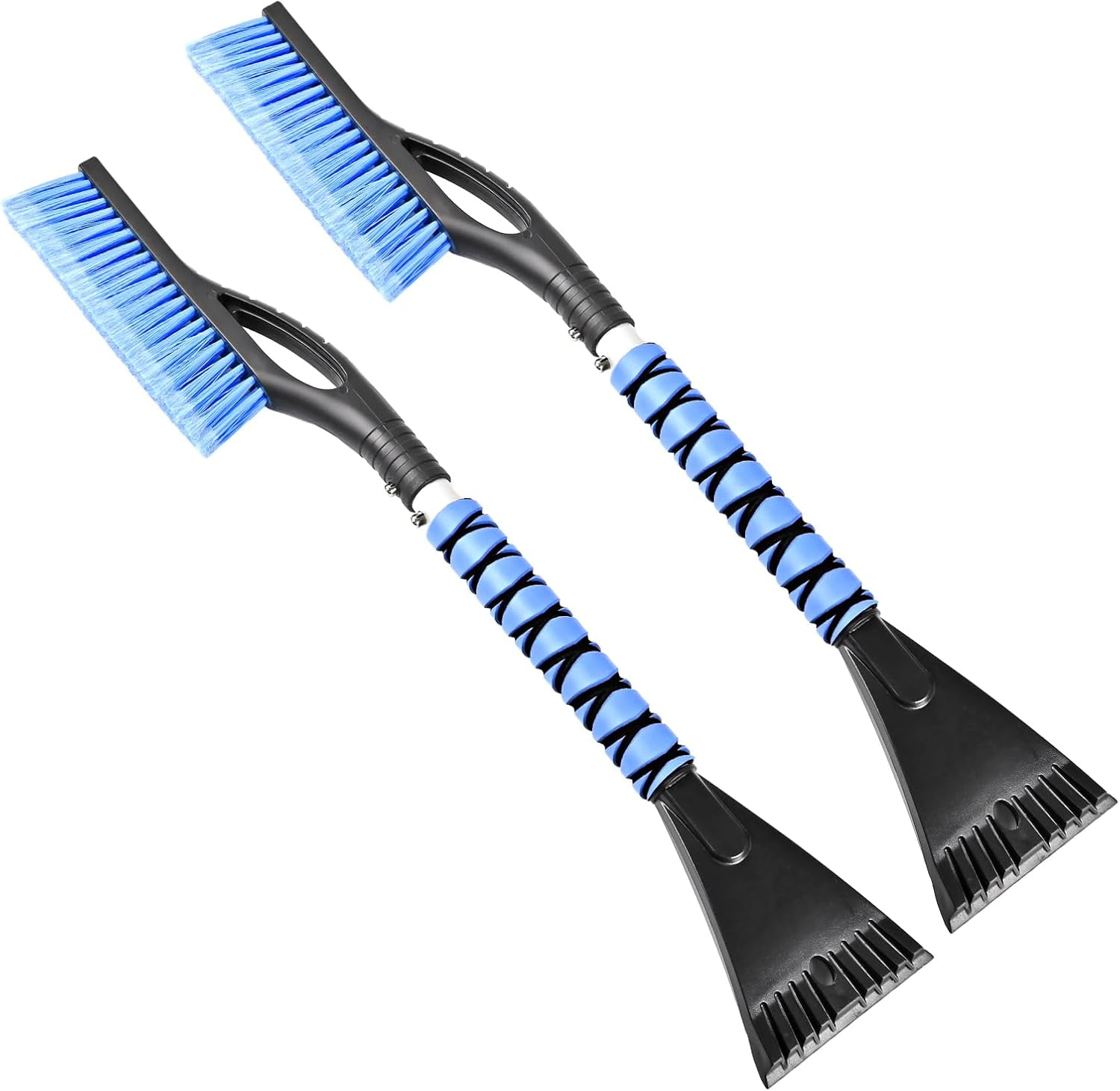 27" Snow Brush and Ice Scrapers Detachable Pivoting, Soft Bristle Head ...
