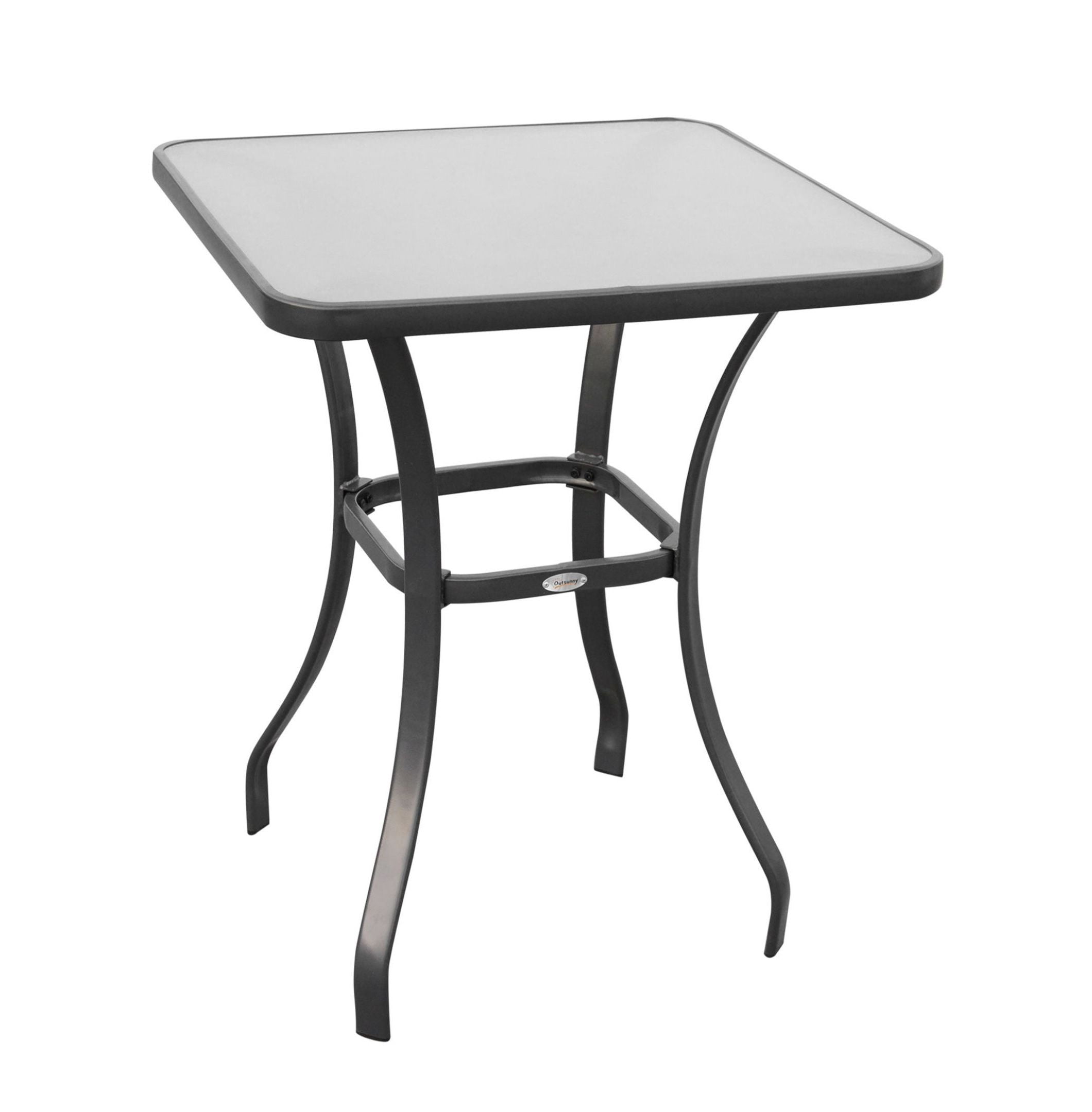 27" Square Bistro Table - Outdoor Dining Table with Tempered Glass Top ...
