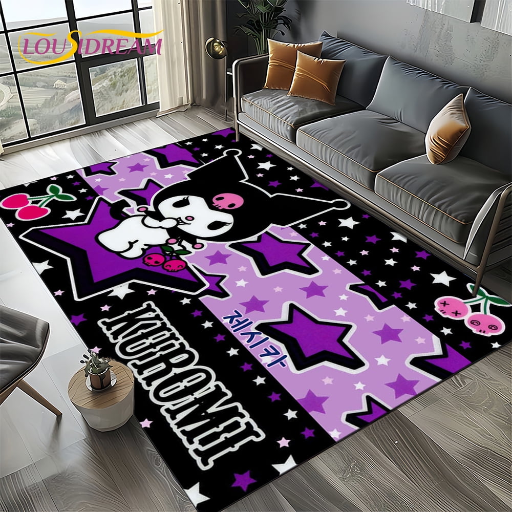 27 Style Cute Kuromi Cartoon Sanrio Carpet Rug for Bedroom Living Room ...