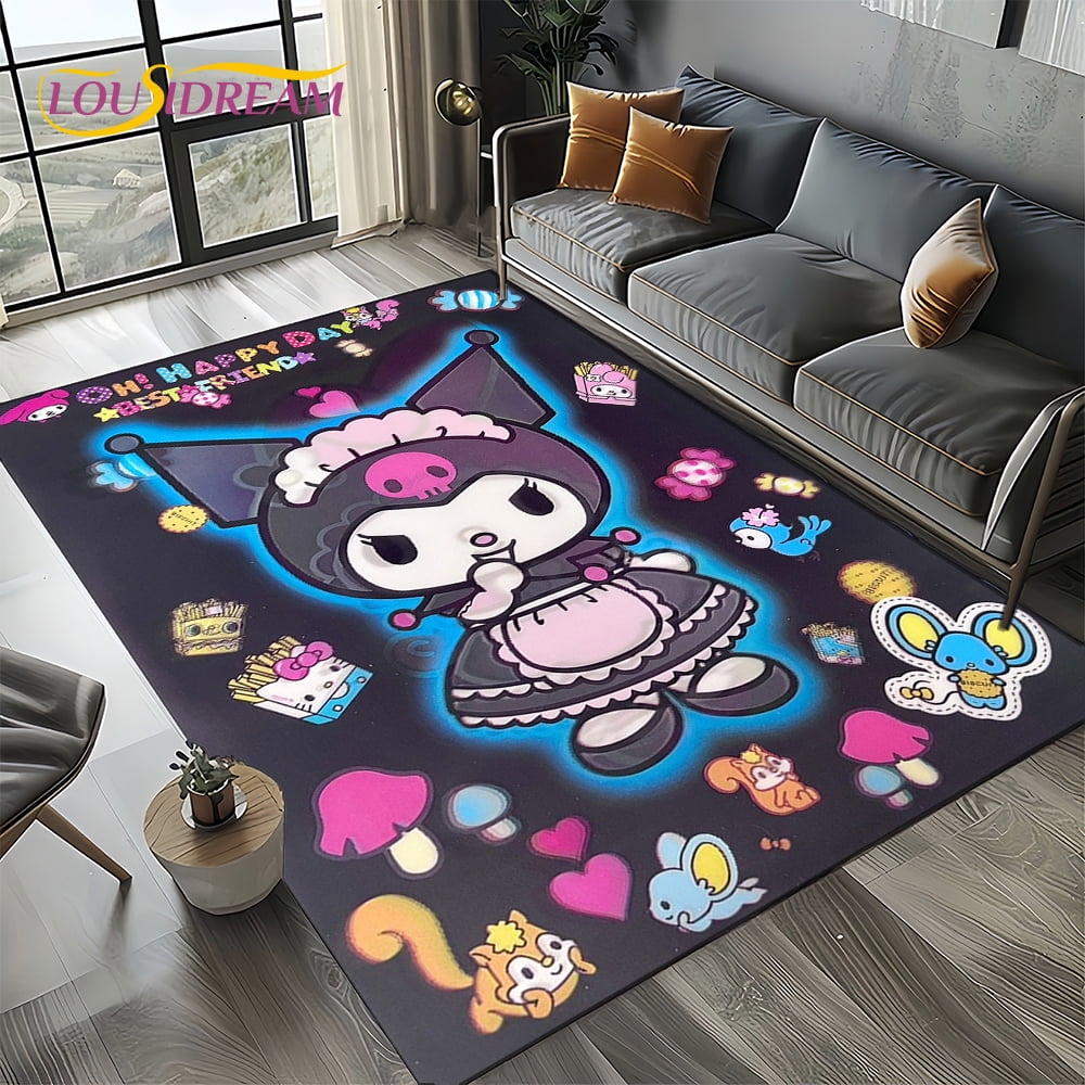 27 Style Cute Kuromi Cartoon Sanrio Carpet Rug for Bedroom Living Room ...