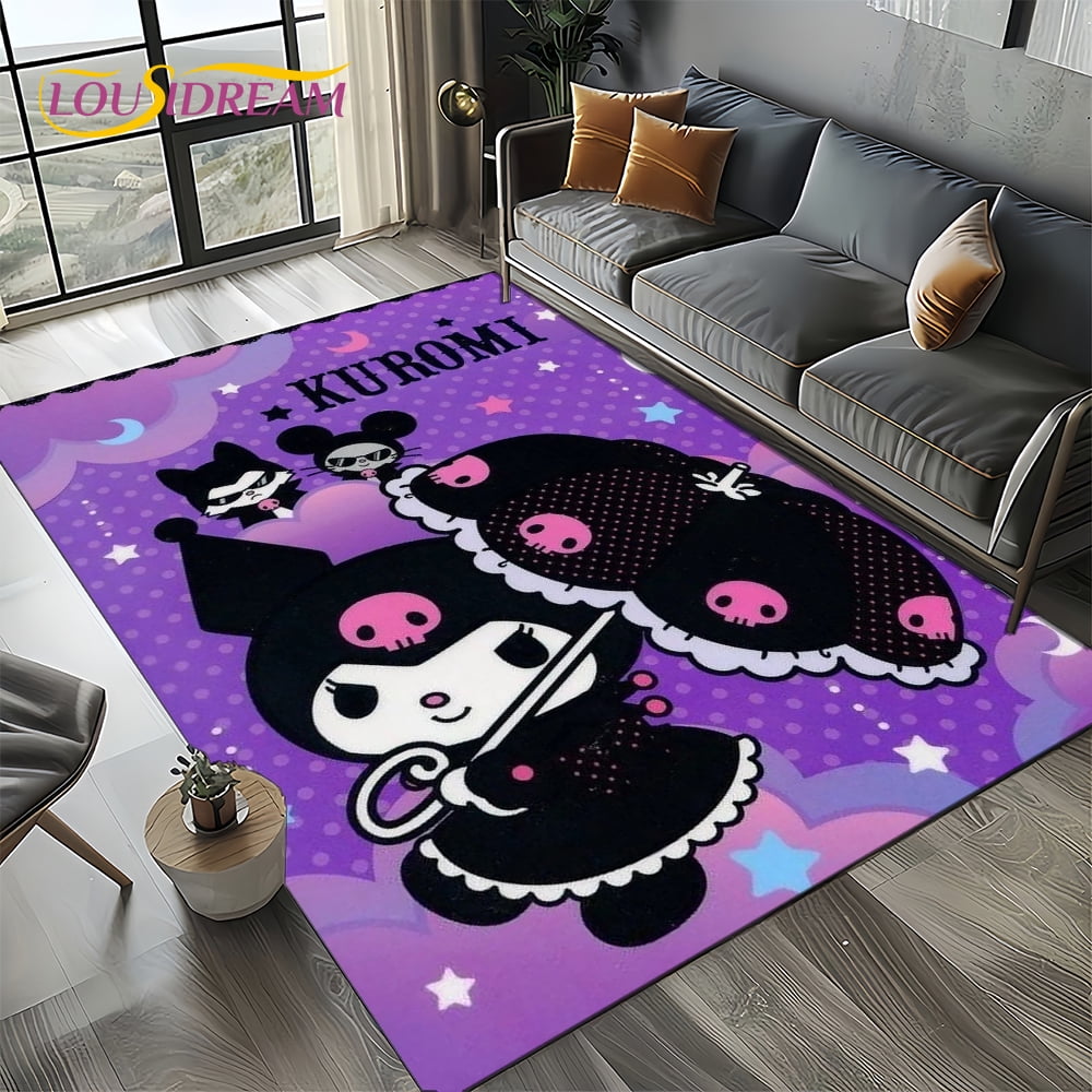 27 Style Cute Kuromi Cartoon Sanrio Carpet Rug for Bedroom Living Room ...