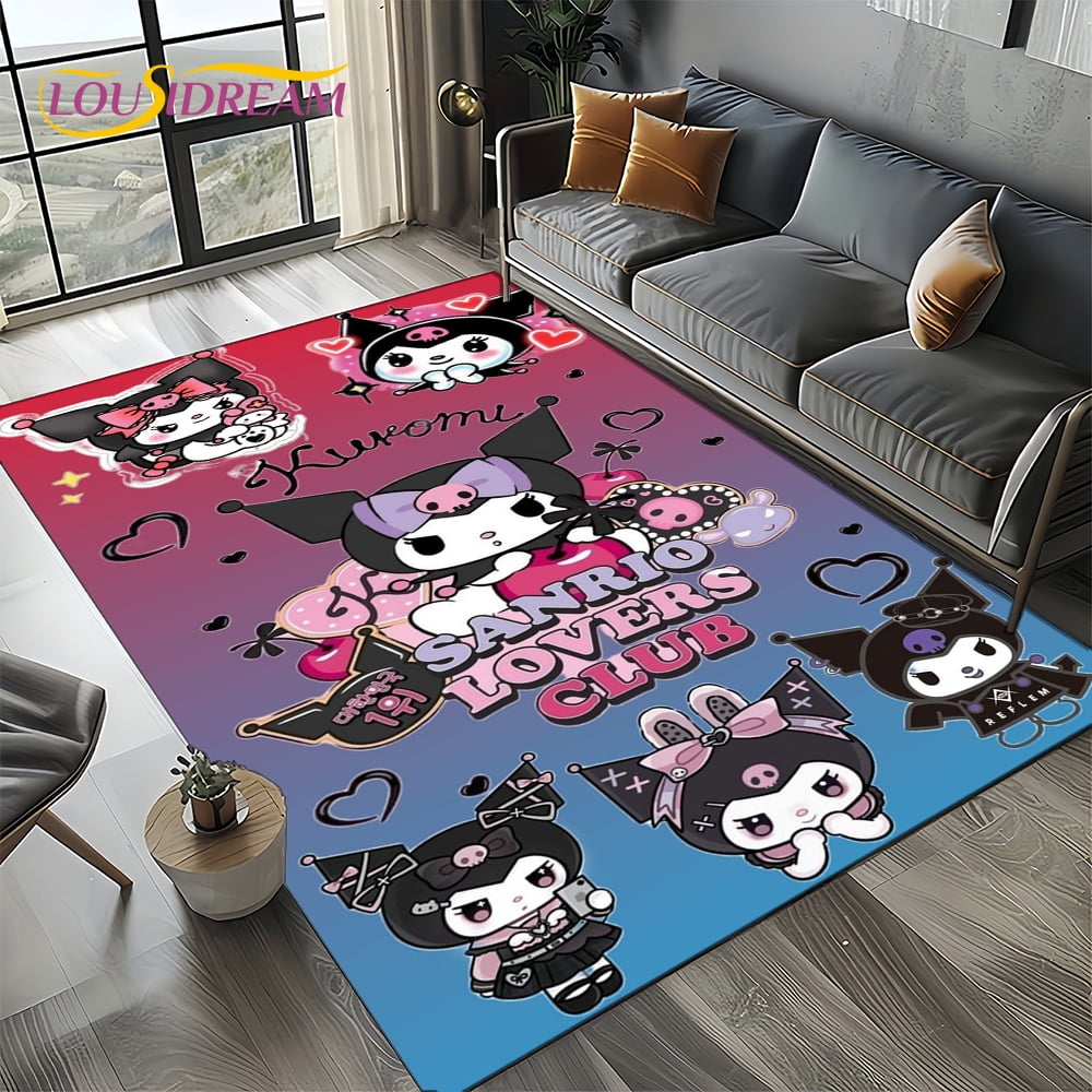 27 Style Cute Kuromi Cartoon Sanrio Carpet Rug for Bedroom Living Room ...