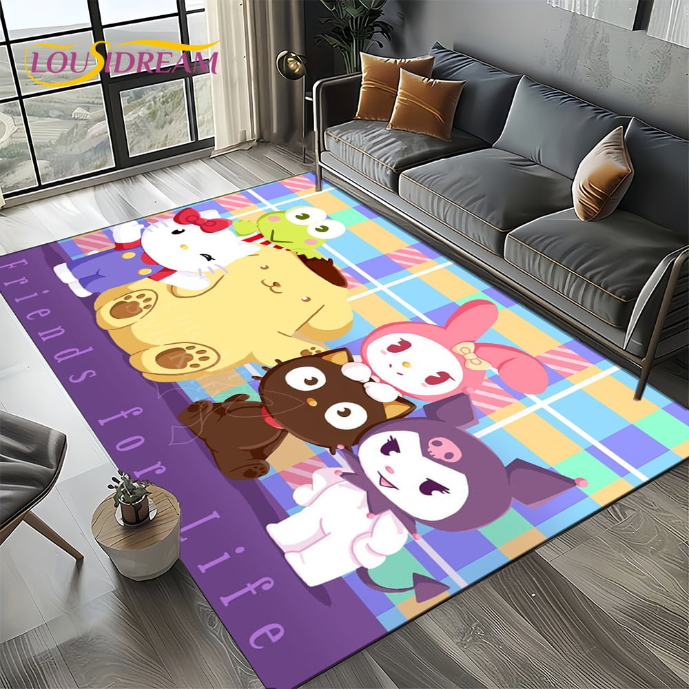 27 Style Cute Kuromi Cartoon Sanrio Carpet Rug for Bedroom Living Room ...