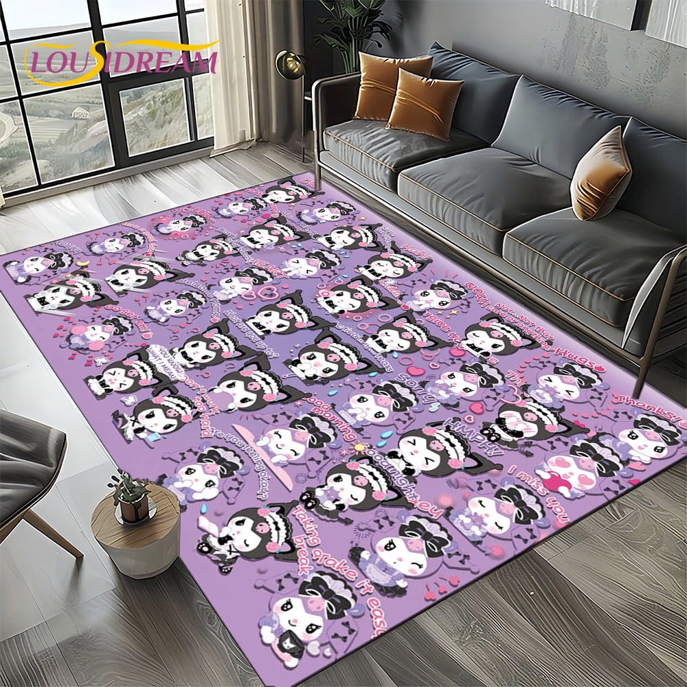 27 Style Cute Kuromi Cartoon Sanrio Carpet Rug for Bedroom Living Room ...