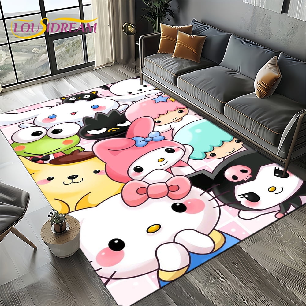 27 Style Cute Kuromi Cartoon Sanrio Carpet Rug for Bedroom Living Room ...