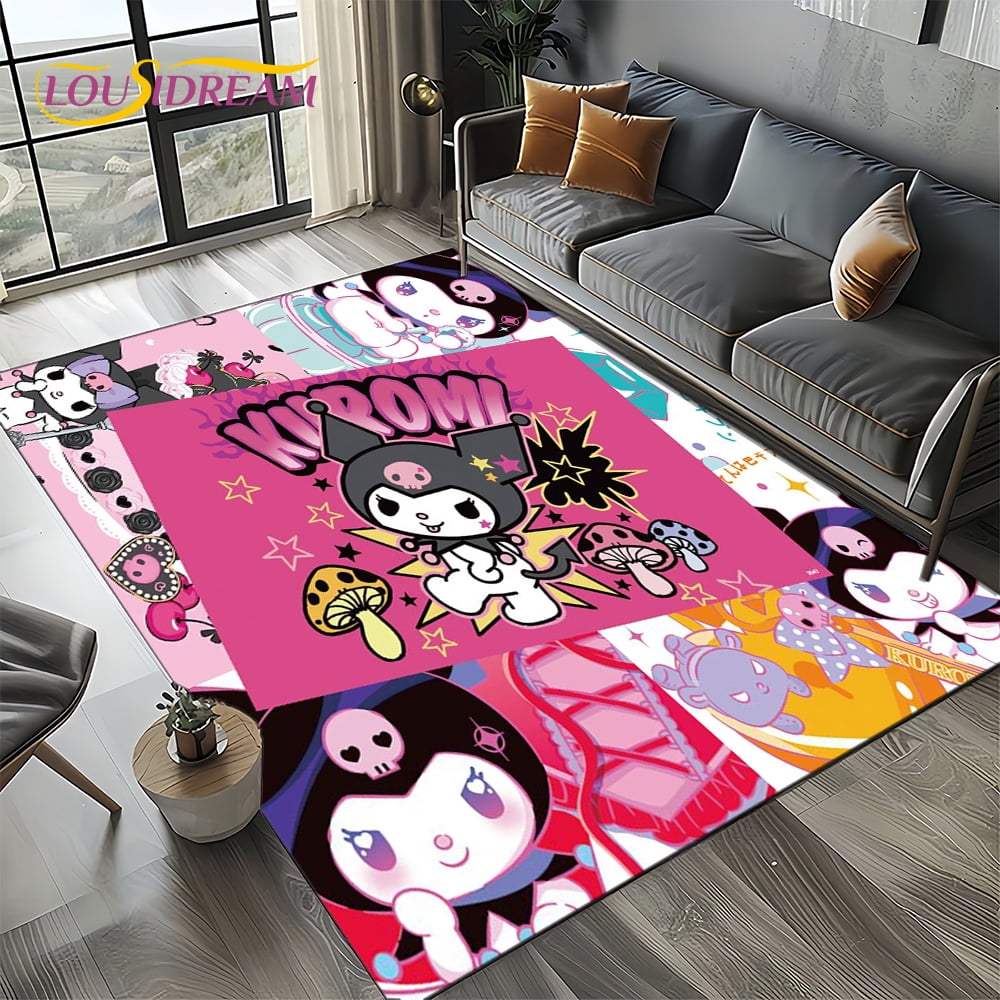 27 Style Cute Kuromi Cartoon Sanrio Carpet Rug for Bedroom Living Room ...