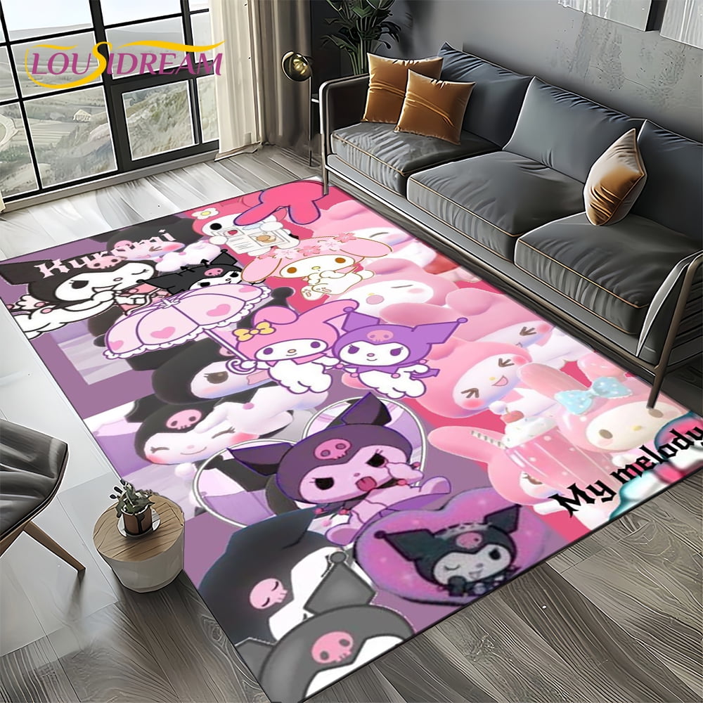 27 Style Cute Kuromi Cartoon Sanrio Carpet Rug for Bedroom Living Room ...