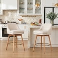 27'' Swivel Counter Heigh Bar Stools, Set of 2, Fabric Bar Stools for ...