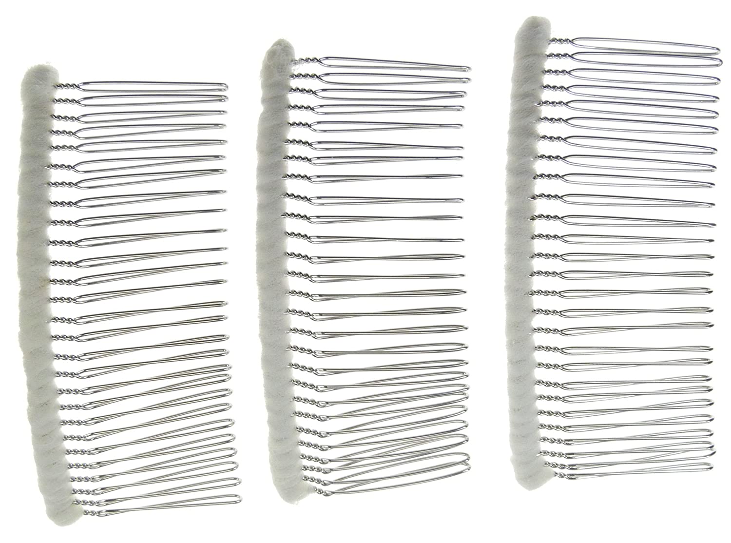 27 Teeth Fancy DIY Tulle-Wrapped Metal Wire Hair Combs for Bridal ...