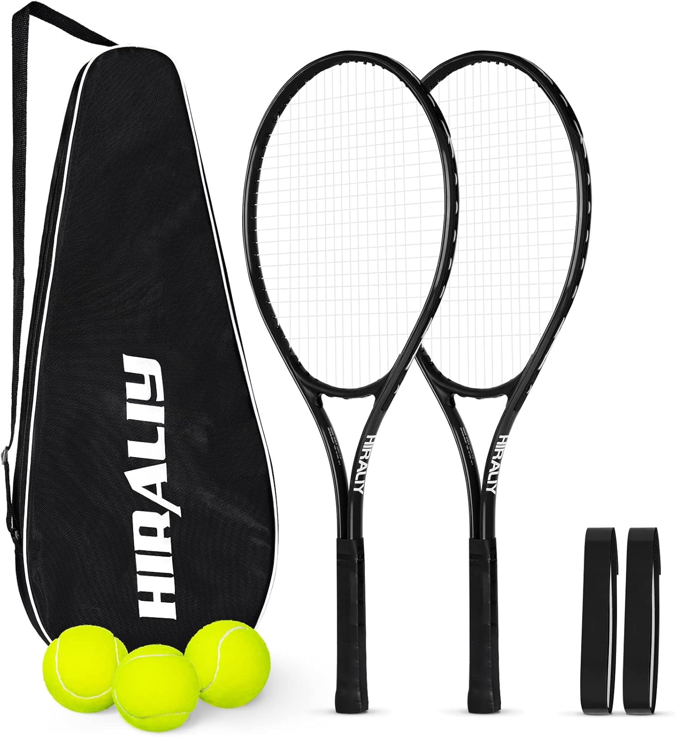 27" Tennis Rackets Set for Adults, 2 Player Pre-Strung Tennis Racquets ...