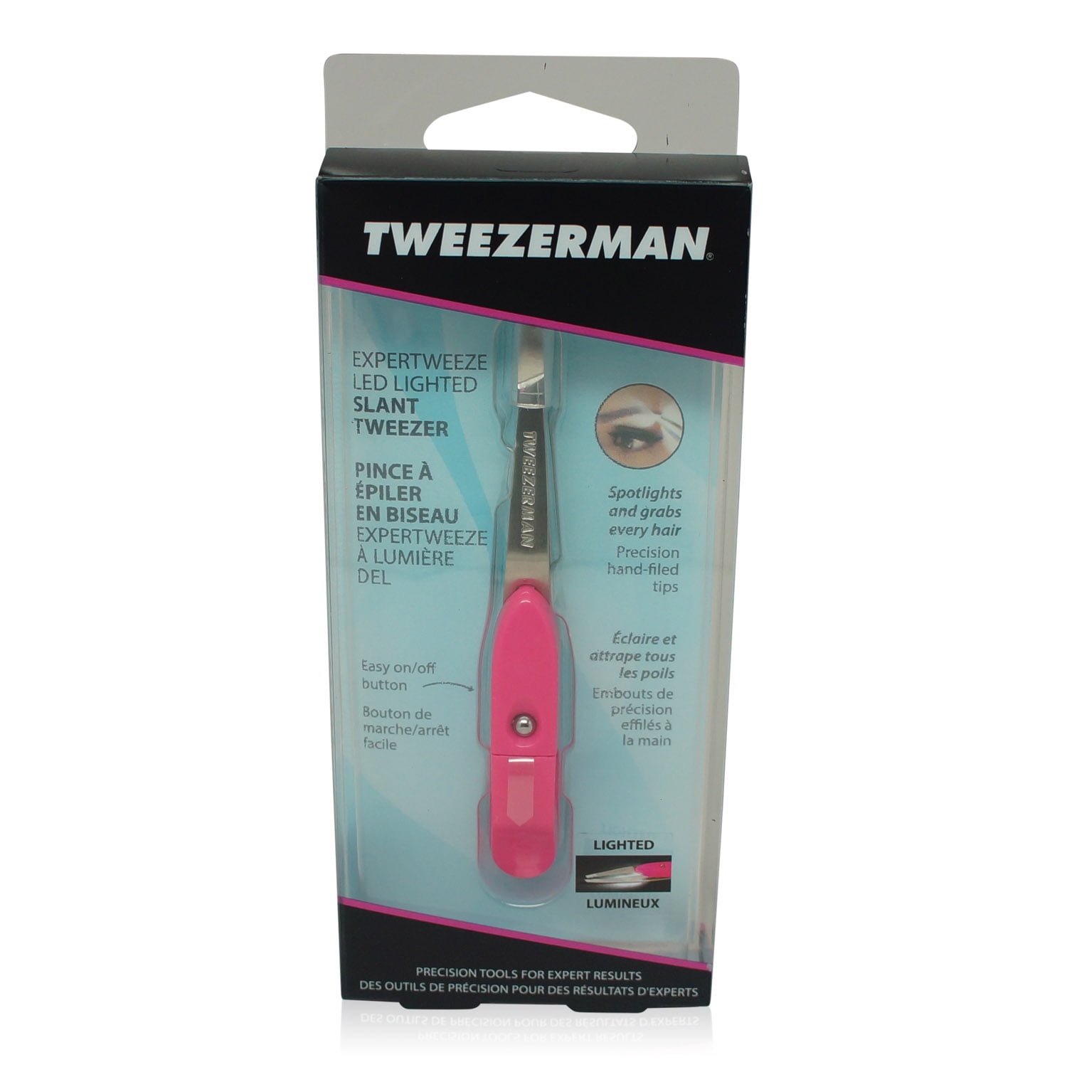 ($27 Value) Tweezerman Expertweeze LED Lighted Slant Tweezer - Walmart.com
