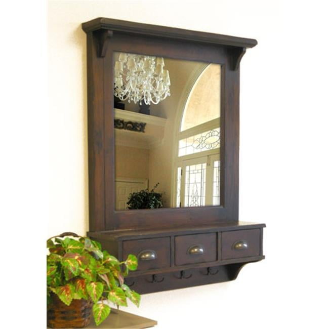 27'' W x 7'' D x 37'' H Bombay Wall Mirror - Dark Walnut - Walmart.com