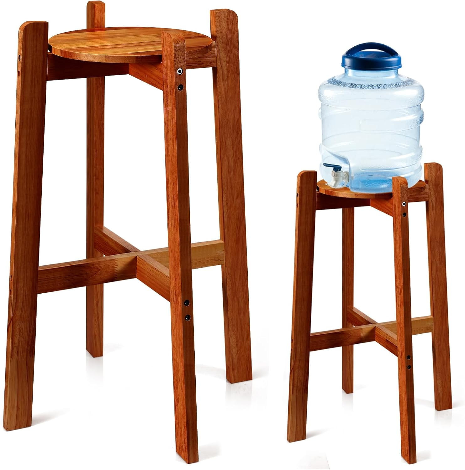 27" Wood Water Dispenser Floor Stand, Floor Wood Stand, Natural Wooden ...