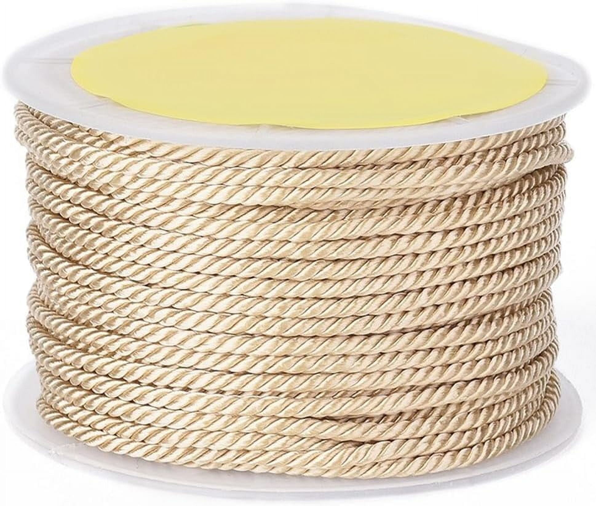 27 Yards 3MM Twisted Silk Rope Cord Soft White Rope Satin Honer Cord ...