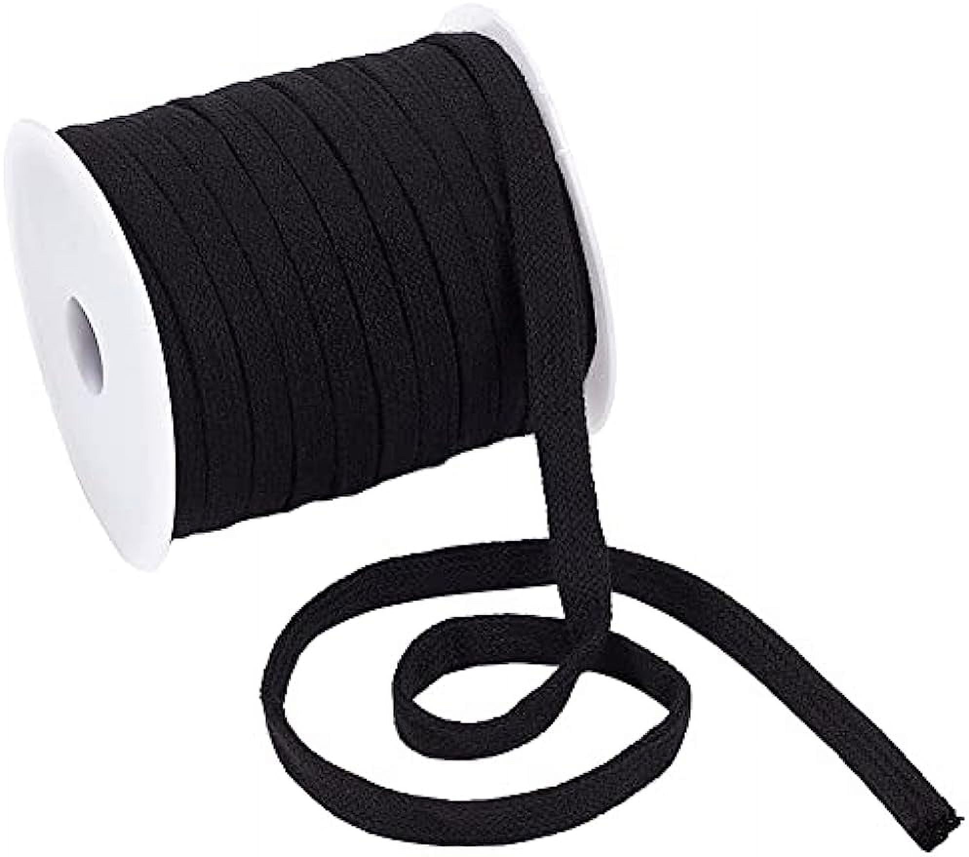 27 Yards Black Flat Replacement Cotton Cords 8mm Wide Flat Drawstring ...