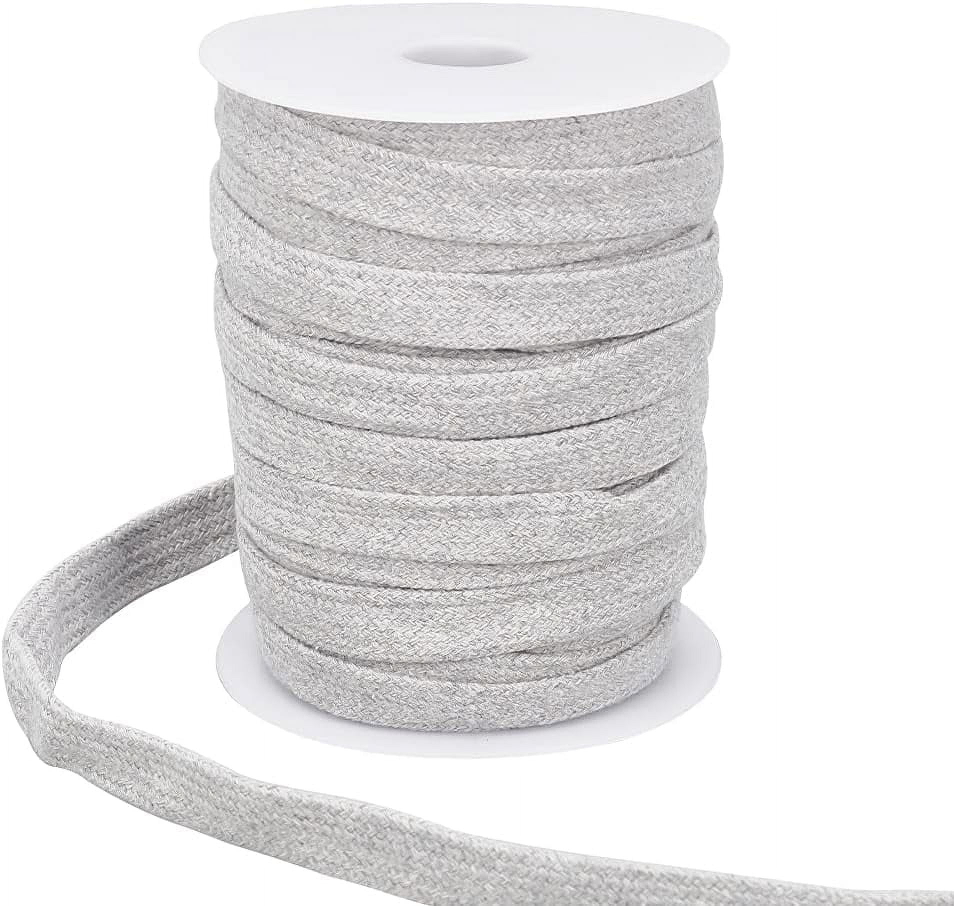 27 Yards Light Grey Flat Replacement Cotton Cords 5/8 inch Wide Hollow ...