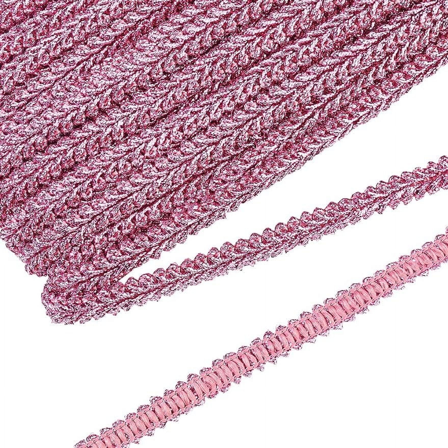 27 Yards Metallic Braid Lace Trim Pink Sewing Centipede Lace 3/8" Wide ...