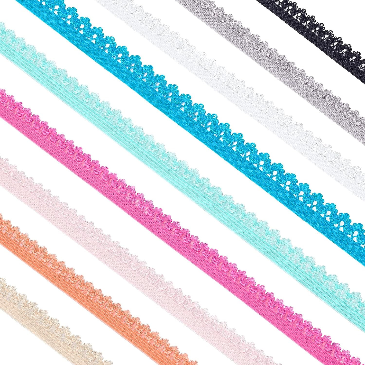 27 Yards Spandex Lace Ribbon Frilly Elastic Headbands Underwear Elastic ...