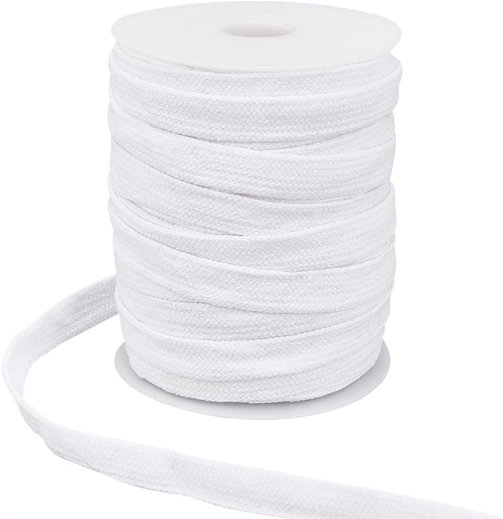 27 Yards White Flat Replacement Cotton Cords 5 8 inch Wide Hollow Soft ...