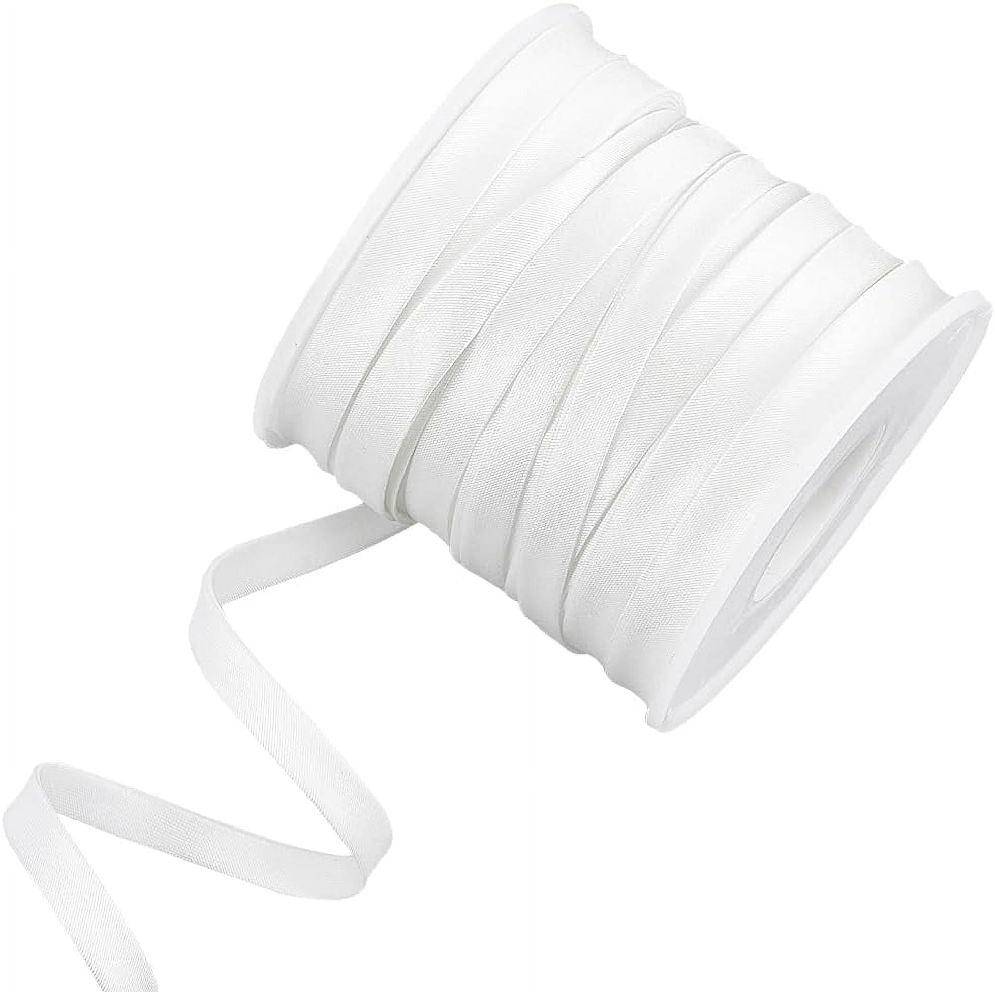 27 Yards White Polyester Satin Piping Ribbon 3/8Inches Wide Double Fold ...
