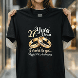 27 Years Down Forever To Go Happy 27th Anniversary Couples Unisex T ...