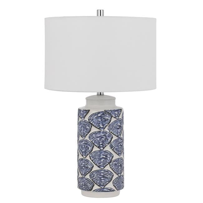 27 in. Coastal Ceramic Table Lamp, Dimmer, Sea Shells, Blue - Walmart.com