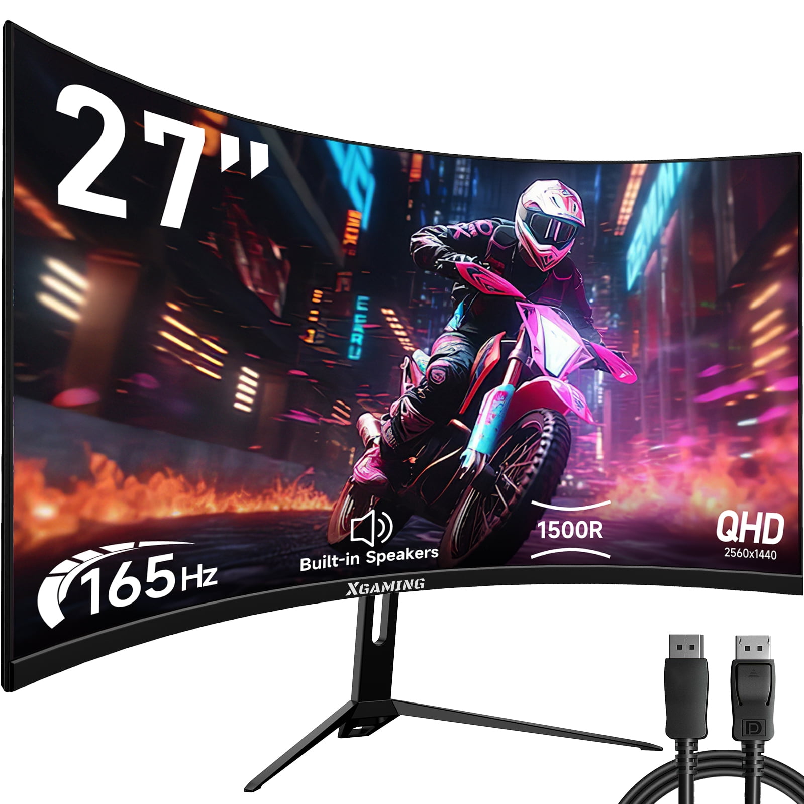 27-inch 165Hz Curved QHD2K HDR Gaming Monitor with Speakers - Ultimate ...