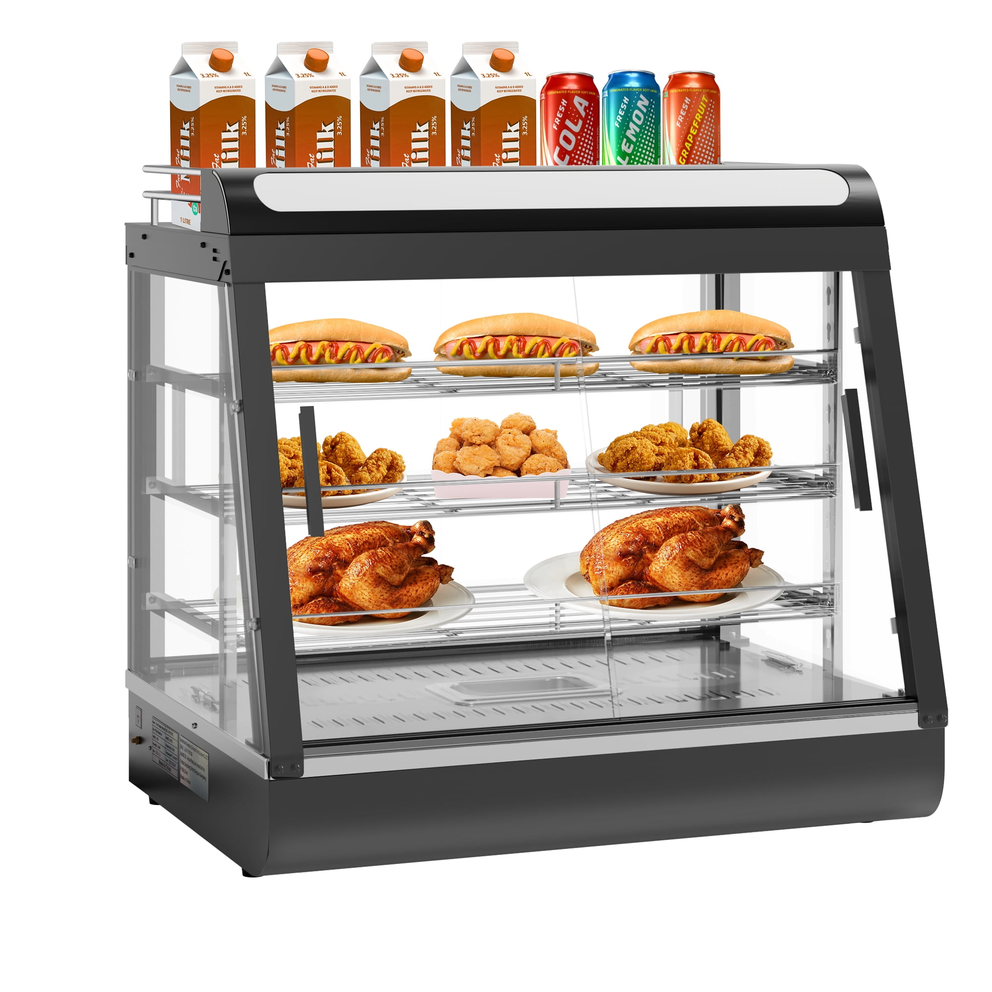 27 inch 3-Tier Food Warmer with Top Rack for Milk Juice, Countertop ...