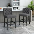 27 inch Bar Stools Set of 2, Counter Height Stools, Fabric Upholstered ...